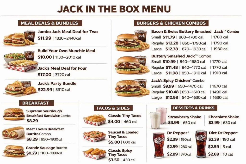 Jack in The Box Menu With Prices 2026